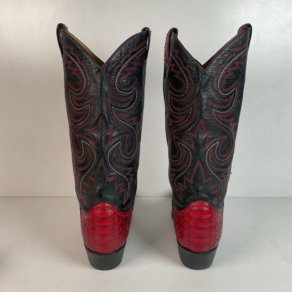 Larry Mahan | Shoes | Vintage Larry Mahan Cherry Red Python Snakeskin ...